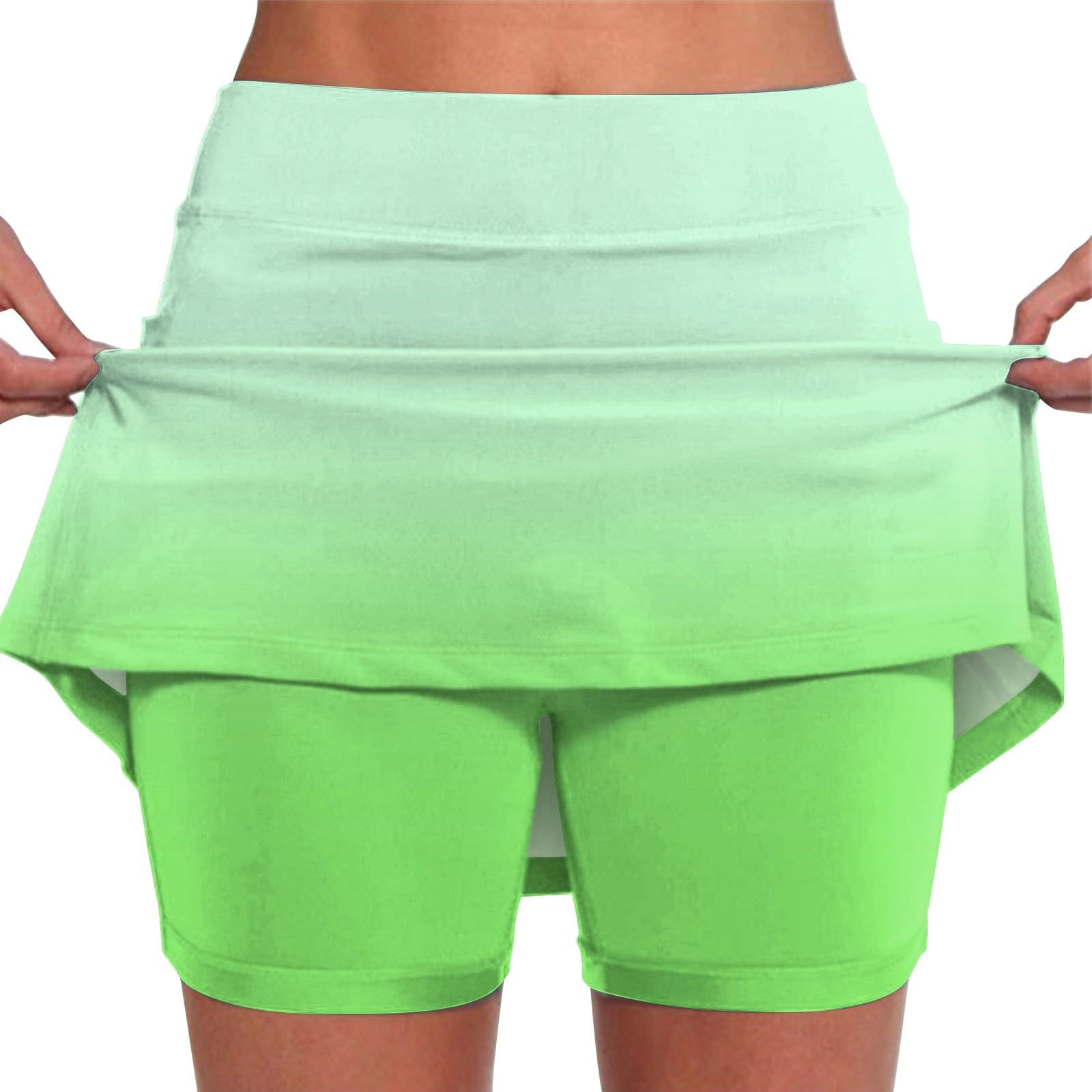 Aueoeo Gradient Color Skorts For Women Comfy Soft Casual Elastic Waist ...