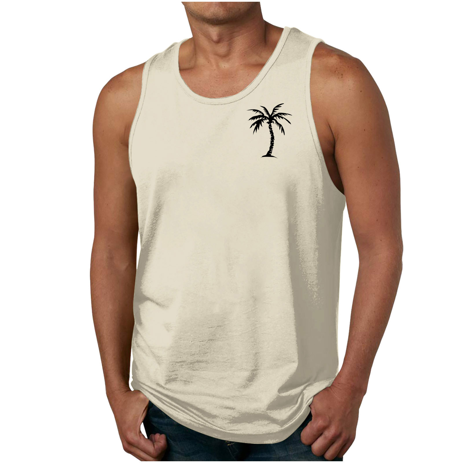 Aueoeo Men's Graphic Printed Tank Top Beach Vacation Sleeveless Shirts ...