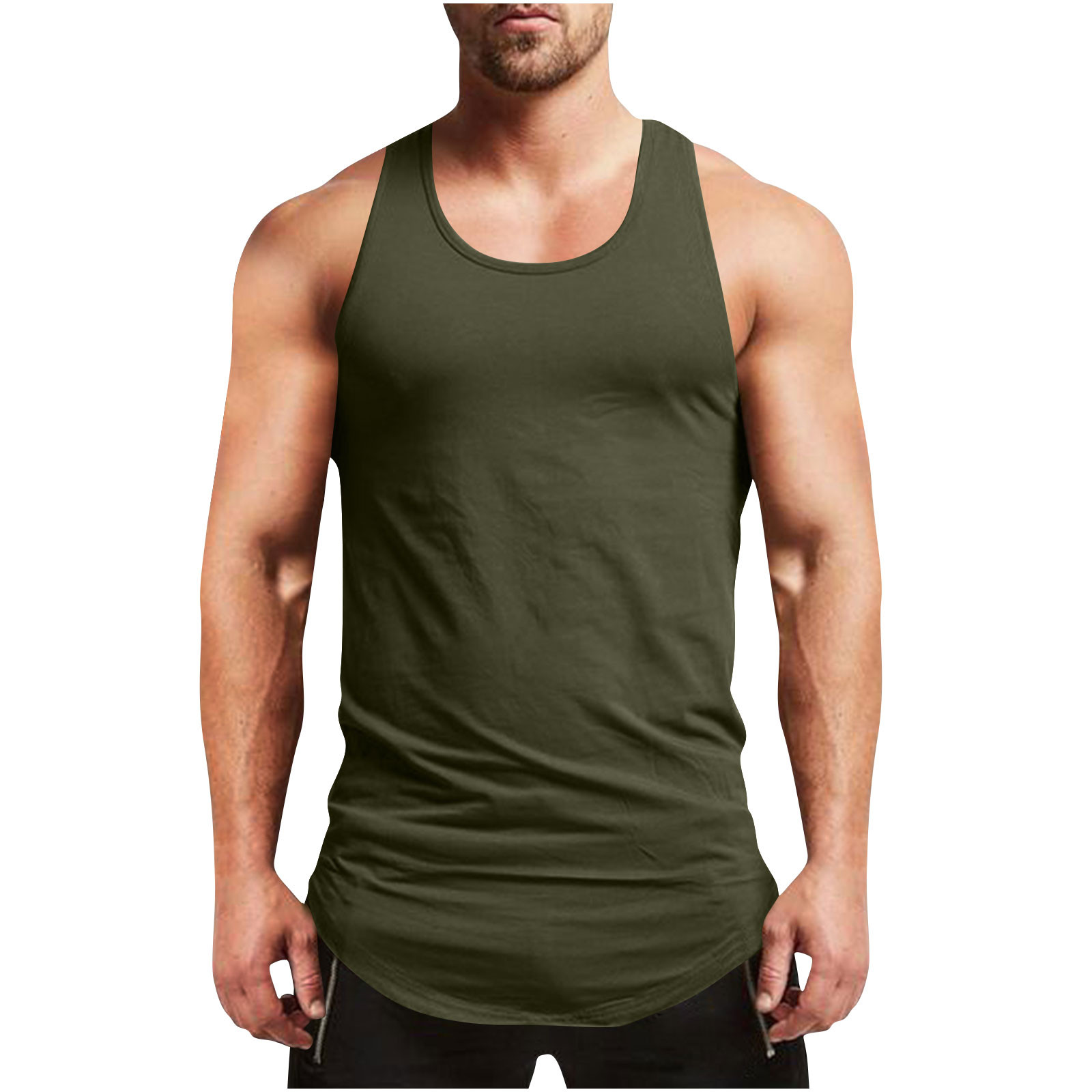 Aueoeo Summer Tank Tops For Men Spandex Tank Tops Men's Vintage Solid ...