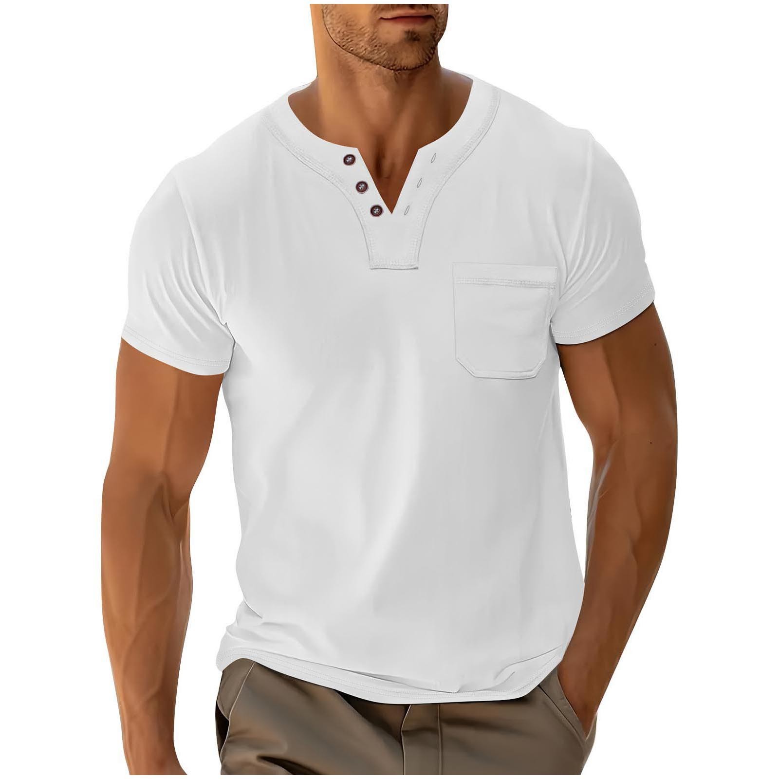 Aueoeo Men's Muscle Slim Fitted Shirts Classic Crewneck Longline T ...