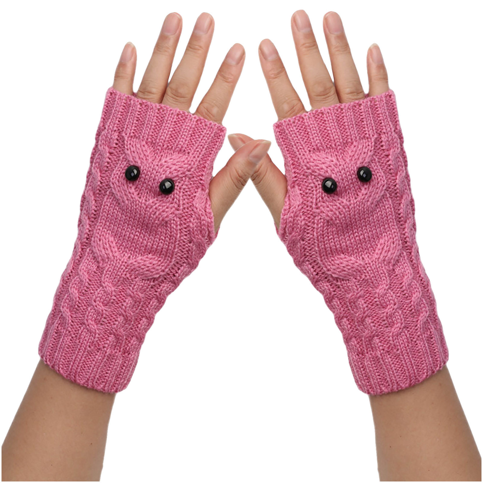 Aueoeo Women Men Fingerless Gloves Thumb Hole Cozy Half Fingerless ...