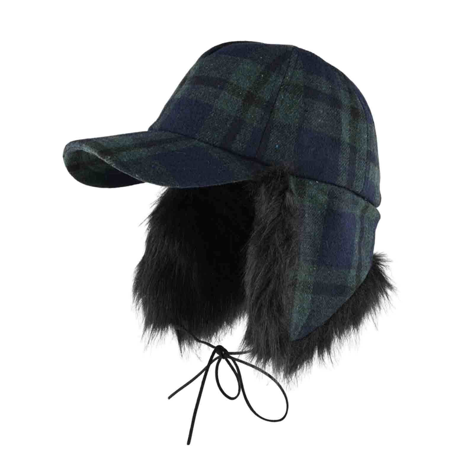 Aueoeo Fishing Hats Hats Men Women Unisex Fashion Plaid Lace-Up Ear ...