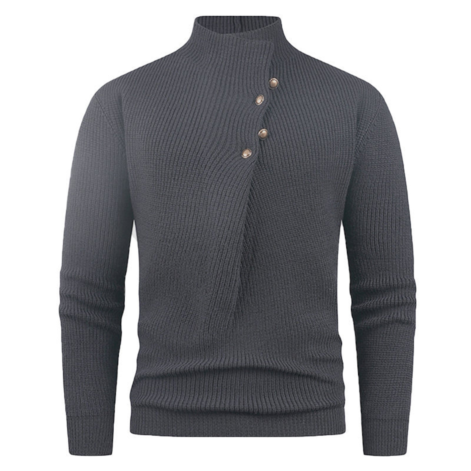 Aueoeo Men's Mock Neck Sweater Long Sleeve Crewneck Sweater Trendy ...