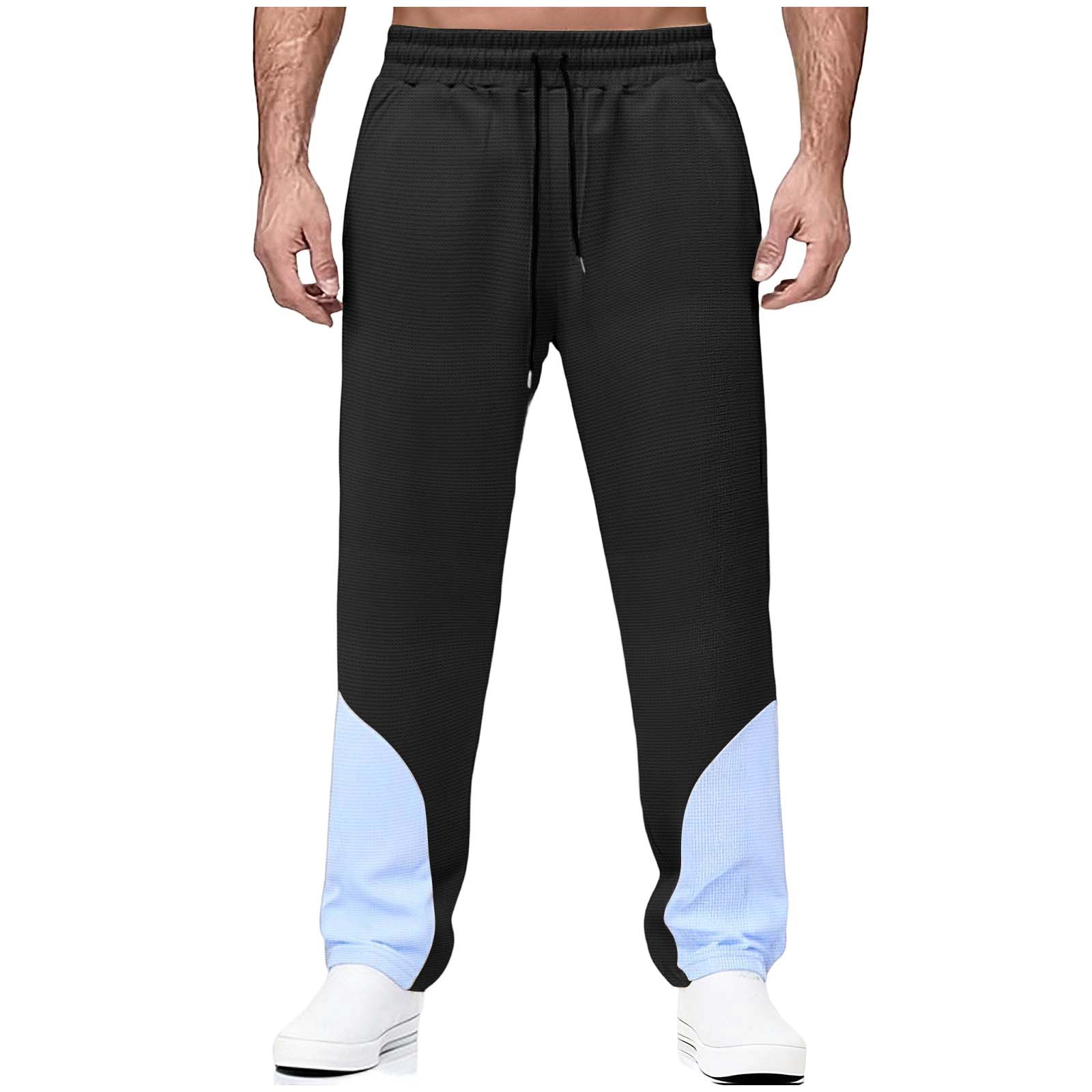 Aueoeo Men's Soft Comfy Pants Lightweight Straight-Legs Loose Beach ...