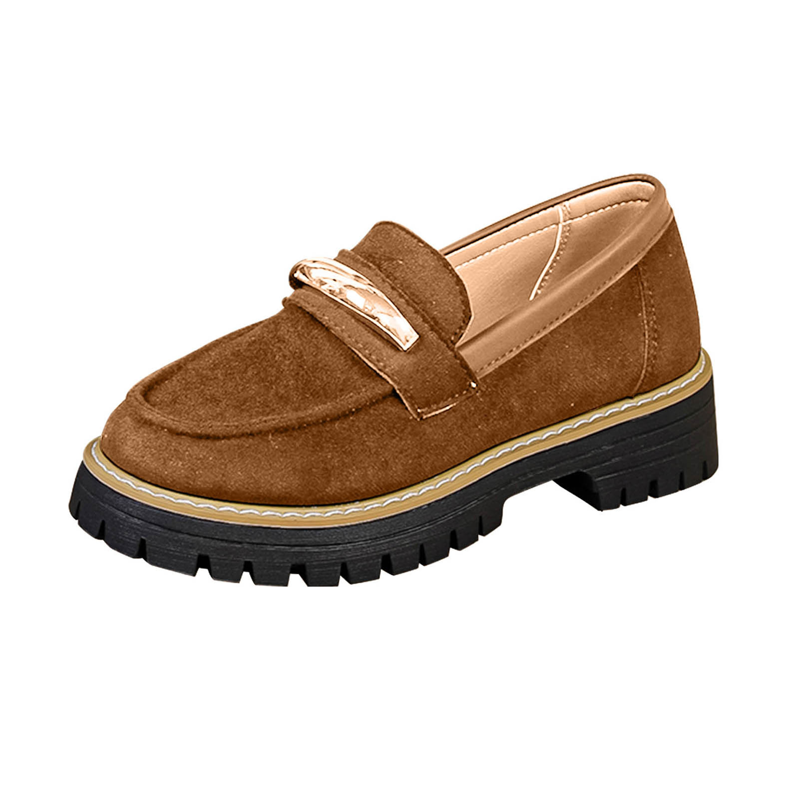 Aueoeo Womens Flock Loafers Shoes Comfortable Work Office Business ...