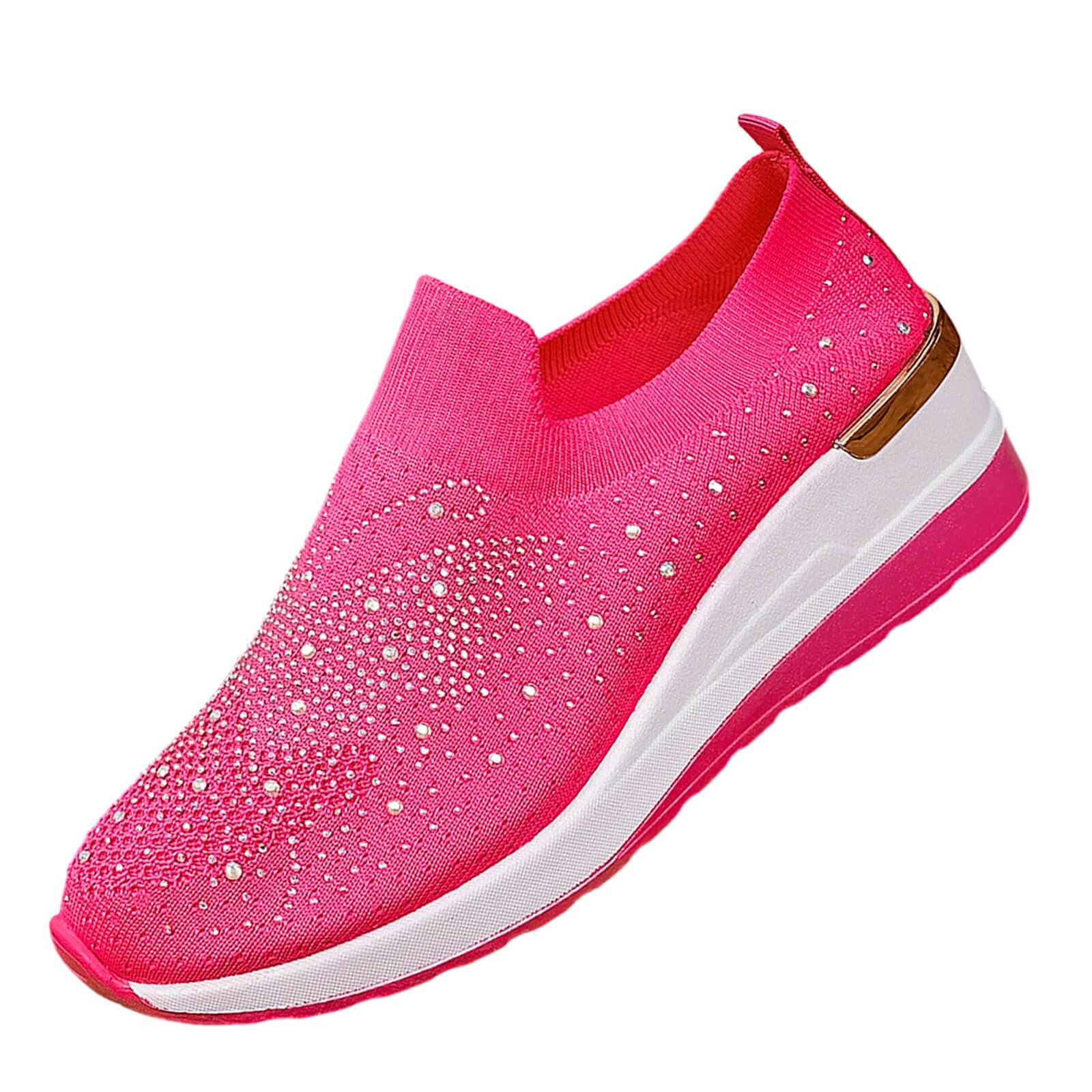 Aueoeo Fashion Glitter Sneakers For Womens Flat Shoes Sparkly ...