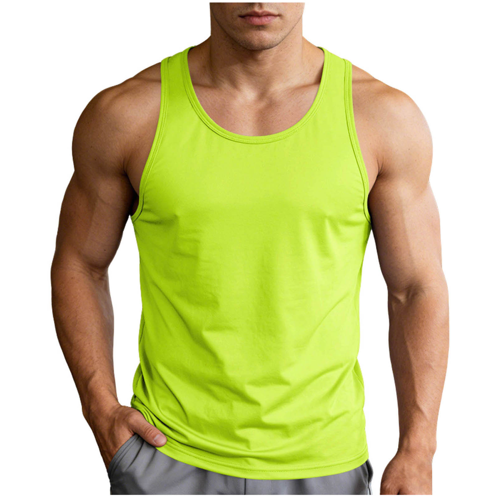 Aueoeo Tank Top Dresses For Men Ribbed Tank Tops Men's Solid Color ...